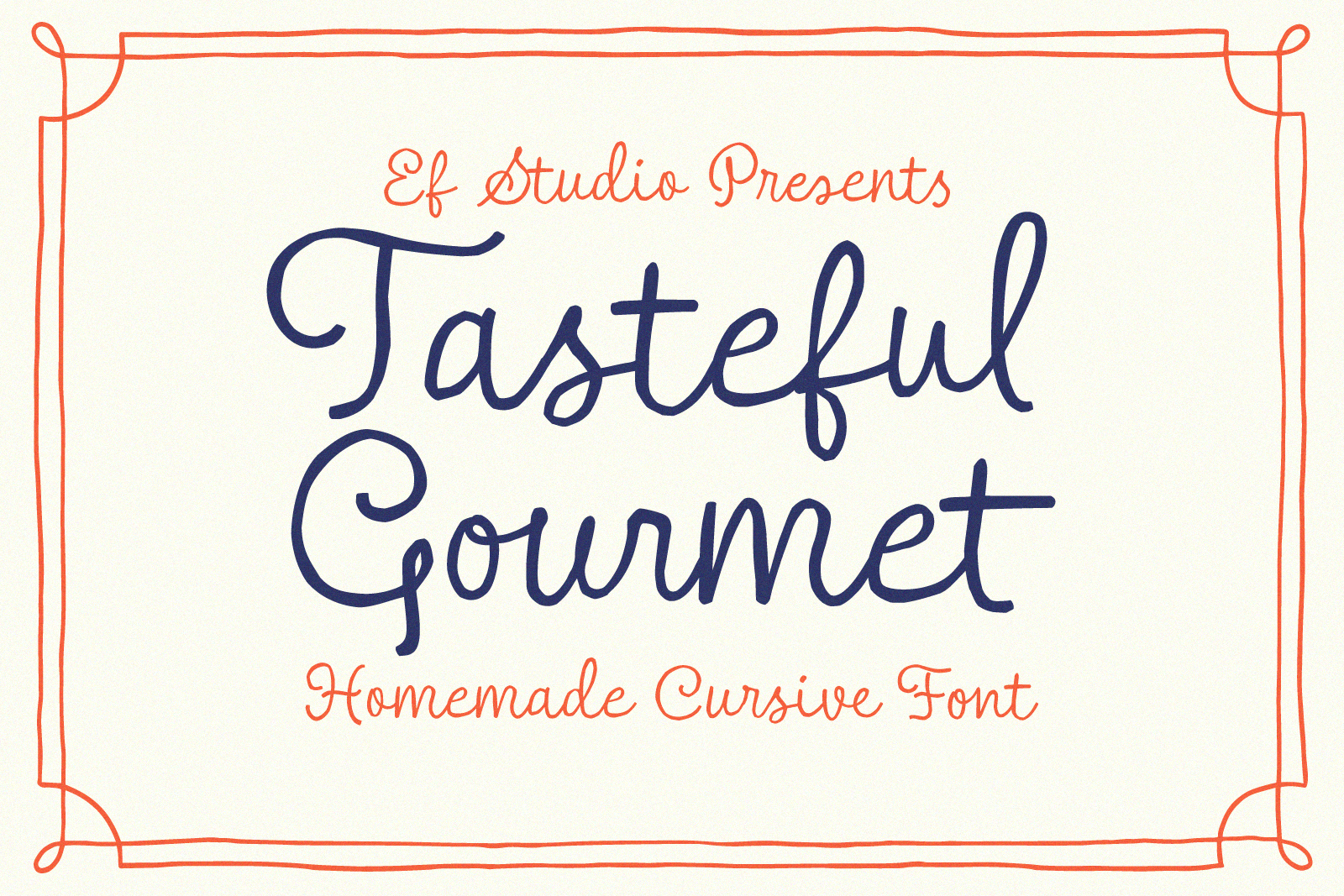 Tasteful Gourmet - Cursive Font + Food Vector Set | Ef Studio