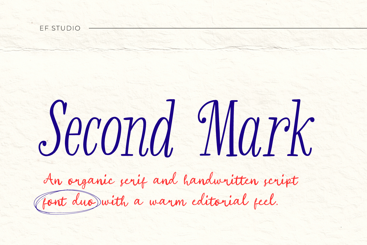 Second Mark - Handdrawn Serif & Script Font Duo | EF Studio